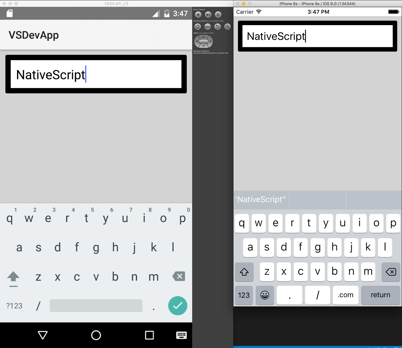Keyboard Nativescript Docs